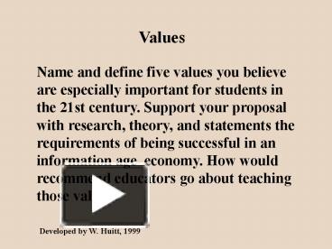 Values presentation | free to download