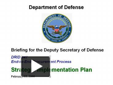 Department of Defense presentation | free to download