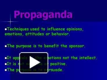 Propaganda presentation | free to download