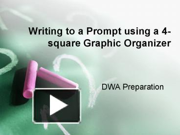 PPT – Writing to a Prompt using a 4-square Graphic Organizer PowerPoint ...