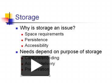 PPT – Storage PowerPoint presentation | free to download - id: 3b681-OGUyN