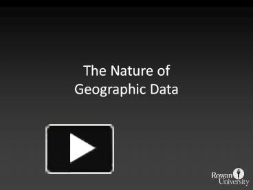 The Nature of Geographic Data presentation | free to download