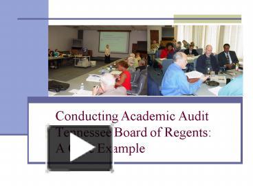 Conducting Academic Audit Tennessee Board of Regents: A Case Example ...
