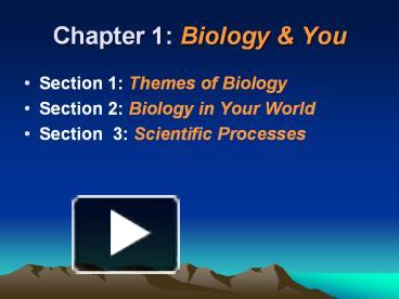PPT – Chapter 1: Biology PowerPoint presentation | free to download ...