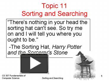 Topic 11 Sorting and Searching presentation | free to download