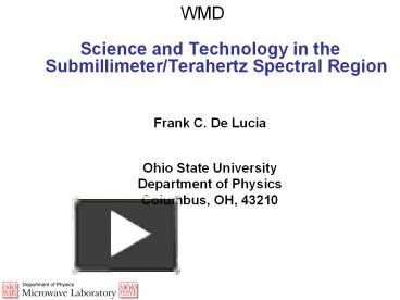 PPT – WMD PowerPoint presentation | free to view - id: 3b72dd-MTkyY