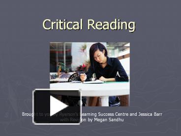 Critical Reading presentation | free to download