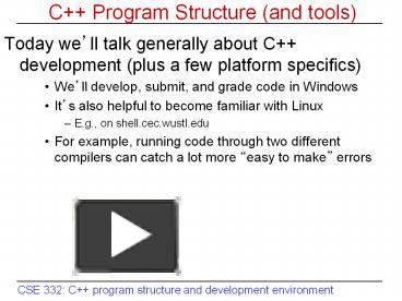 C Program Structure (and tools) presentation | free to download