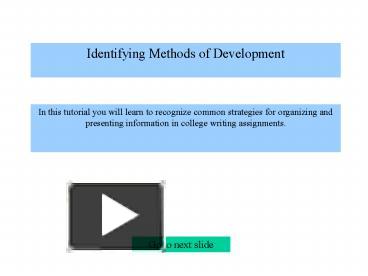 Identifying Methods of Development presentation | free to download