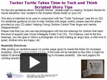 Tucker Turtle Takes Time to Tuck and Think Scripted Story Tips ...