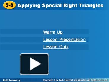PPT – Applying Special Right Triangles PowerPoint presentation | free ...