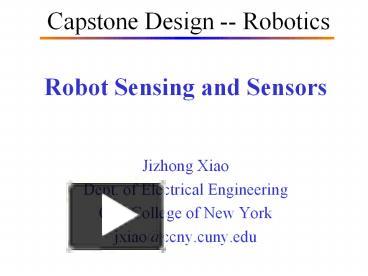 Robot Sensing and Sensors presentation | free to view