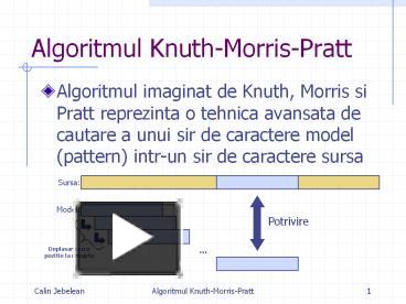 Algoritmul imaginat de Knuth, Morris si Pratt reprezinta o tehnica ...