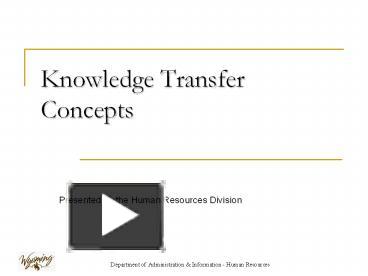 Knowledge Transfer Concepts presentation | free to download