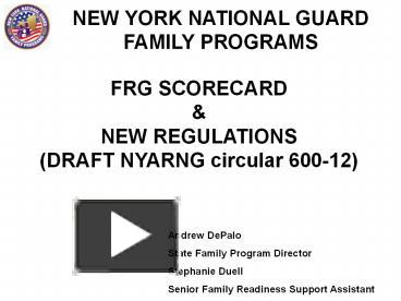 NEW YORK NATIONAL GUARD FAMILY PROGRAMS FRG SCORECARD & NEW ...