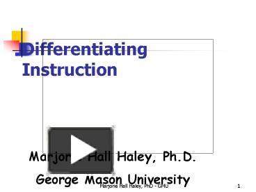 PPT – Differentiating Instruction PowerPoint presentation | free to ...