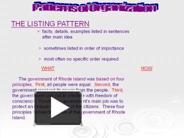 PPT – Patterns of Organization PowerPoint presentation | free to view ...