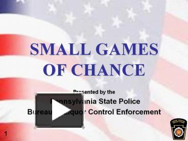 SMALL GAMES OF CHANCE presentation | free to view