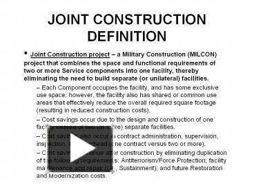 JOINT CONSTRUCTION DEFINITION presentation | free to download