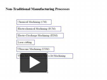 Non-Traditional Manufacturing Processes presentation | free to view