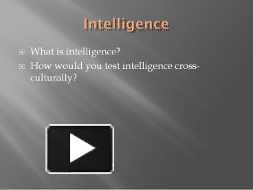 PPT – Intelligence PowerPoint presentation | free to download - id ...
