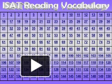 PPT – ISAT Reading Vocabulary PowerPoint presentation | free to ...