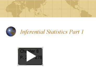 PPT – Inferential Statistics Part 1 PowerPoint presentation | free to ...