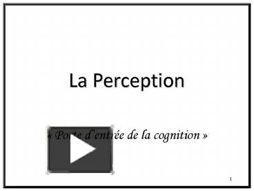 PPT – La Perception PowerPoint presentation | free to download - id ...