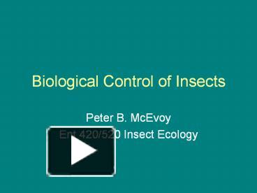 Biological Control of Insects presentation | free to view