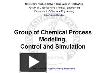 Group of Chemical Process Modeling, Control and Simulation presentation ...
