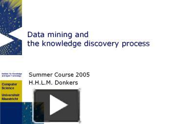Data mining and the knowledge discovery process presentation | free to view