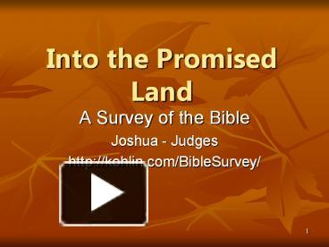Into the Promised Land presentation | free to download
