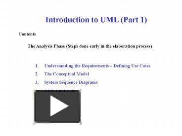 PPT – Introduction to UML Part 1 PowerPoint presentation | free to ...