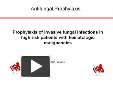 Prophylaxis of invasive fungal infections in high risk patients with ...