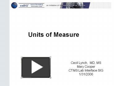 Units of Measure presentation | free to view