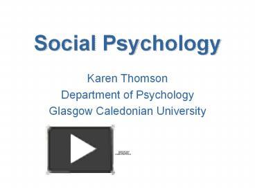 PPT – Social Psychology PowerPoint presentation | free to download - id ...