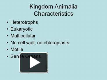 Kingdom Animalia Characteristics presentation | free to download