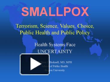 PPT – SMALLPOX PowerPoint presentation | free to view - id: 3bdcf2-MzNhY
