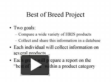 PPT – Best of Breed Project PowerPoint presentation | free to download ...