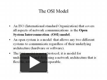 The OSI Model presentation | free to view