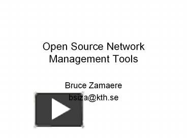 PPT – Open Source Network Management Tools PowerPoint presentation ...