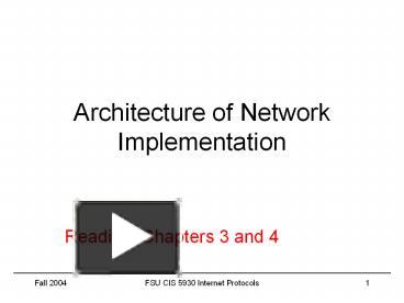 Architecture of Network Implementation presentation | free to download