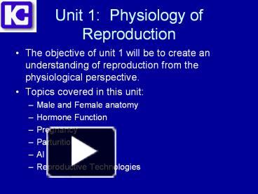 PPT – Unit 1: Physiology of Reproduction PowerPoint presentation | free ...