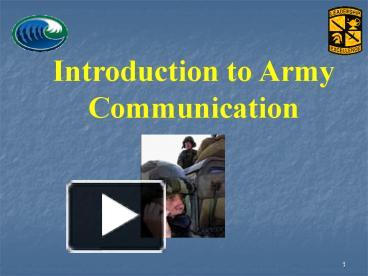 Introduction to Army Communication presentation | free to view
