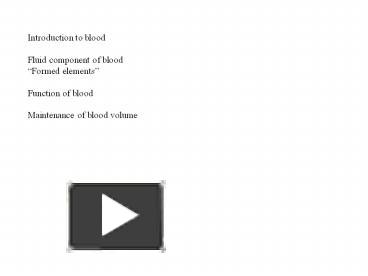 Introduction to blood presentation | free to download
