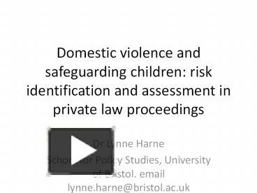 PPT – Domestic violence and safeguarding children: risk identification ...