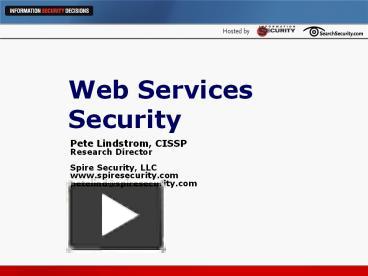Web Services Security presentation | free to download