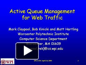 PPT – Active Queue Management for Web Traffic PowerPoint presentation ...
