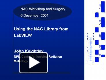 Using the NAG Library from LabVIEW John Keightley NPL, Centre for ...