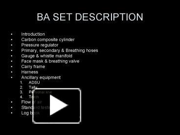 BA SET DESCRIPTION presentation | free to view